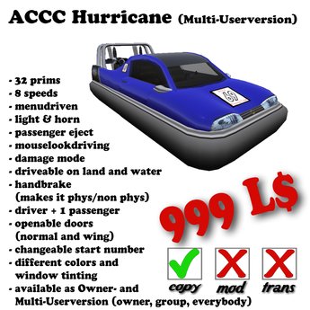 Second Life Marketplace - ACCC Hurricane (Multi-Userversion)